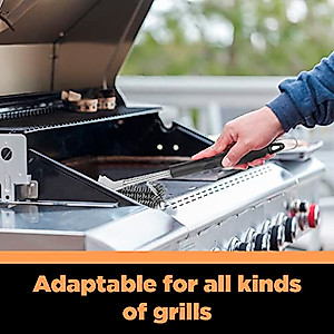 BBQ Grill Brush and Scraper, BBQ Brush for Grill Cleaning - 18” Extra Strong 3 in 1 Safe Wire Bristles Barbecue Triple Scrubber Grill Cleaning Brush for Gas Charcoal Grilling Grates BBQ Grill Brush