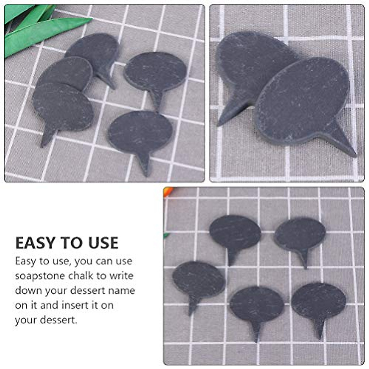 Cabilock 10pcs Slate Cake Inserts Slate Plant Labels Black Top Hat Decorative Plants Cheesecake Black Cake Plant Pots Black Plant Pot Slate Cheese Marker Slate Flower Labels Plug in Outdoor