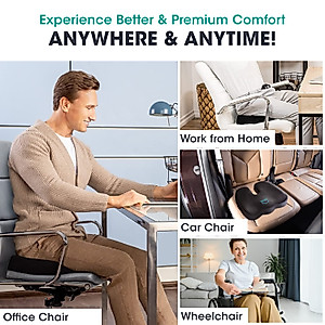 Modvel - The Original Gel Seat Cushion for Desk Chair, Enhances Posture and Support, Non-Slip Bottom, Ideal Tailbone Cushions for Pressure Relief - Premium Gaming, Car, Office Chair Cushion