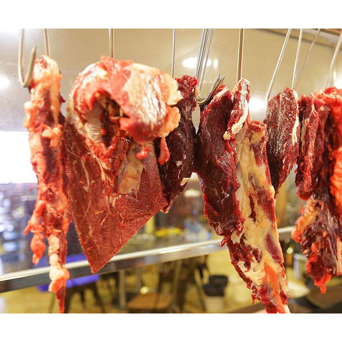 HONSHEN 10" Meat Hooks,8mm Heavy Duty S-Hooks Stainless Steel Meat Processing Butcher Hook 4Pack