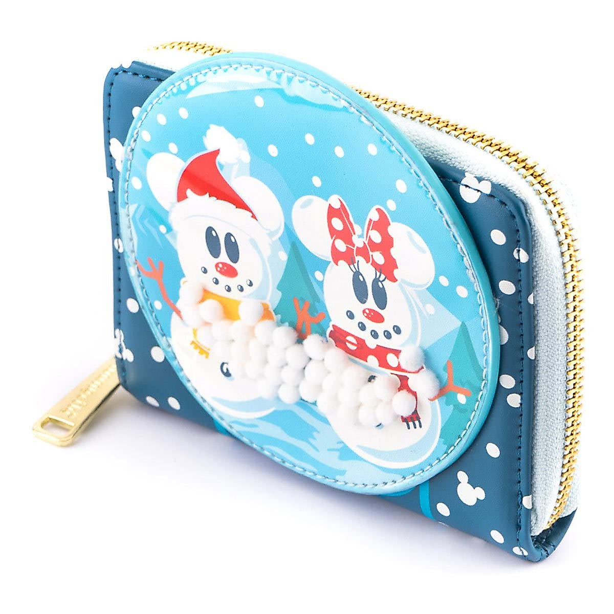 Loungefly X Disney Mickey & Minnie Snow Globe Zip Around Wallet - Fashion Cosplay Disneybound Cute Wallets