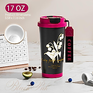 Simple Modern Travel Coffee Mug Tumbler with 360° Sealing | Ceramic-Lined Insulated Stainless Steel Cold Brew Iced Coffee Cup Thermos | Gifts for Women Men Her Him 17oz (Black)