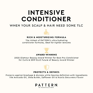 PATTERN Beauty by Tracee Ellis Ross Intensive Conditioner for Tight Textures Extreme Moisture and Restoration Curl Conditioner for Curly & Coily Hair Shea Butter, Avocado Oil & Vitamin E