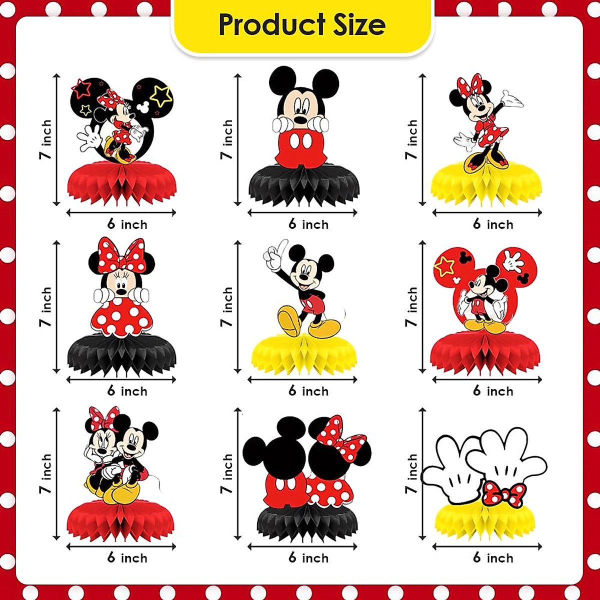 Centerpiece Table Decorations Set of 9 pcs Birthday Decorations – Versatile Paper Honeycomb Decorations for Birthday Party, Baby Shower, Kids Parties – Easy Assembly Party Decorations