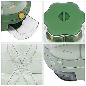 Gagalayong Cereal Grain Container Storage, 6 Compartment Separate Rice Dispenser, 360° Rotating Grain Storage Food Dispenser with Lid for Peanut Barley Millet and Large Grain Cereal (27.55lbs