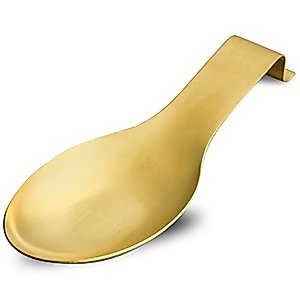 BETTWILL Gold Spoon Rest for Kitchen Counter, Stainless Steel Spoon Holder for Stove Top, Spatula Ladle Spoon Utensils Holder, Gold Kitchen Accessories, Gold Cooking Utensiles, Dishwasher Safe