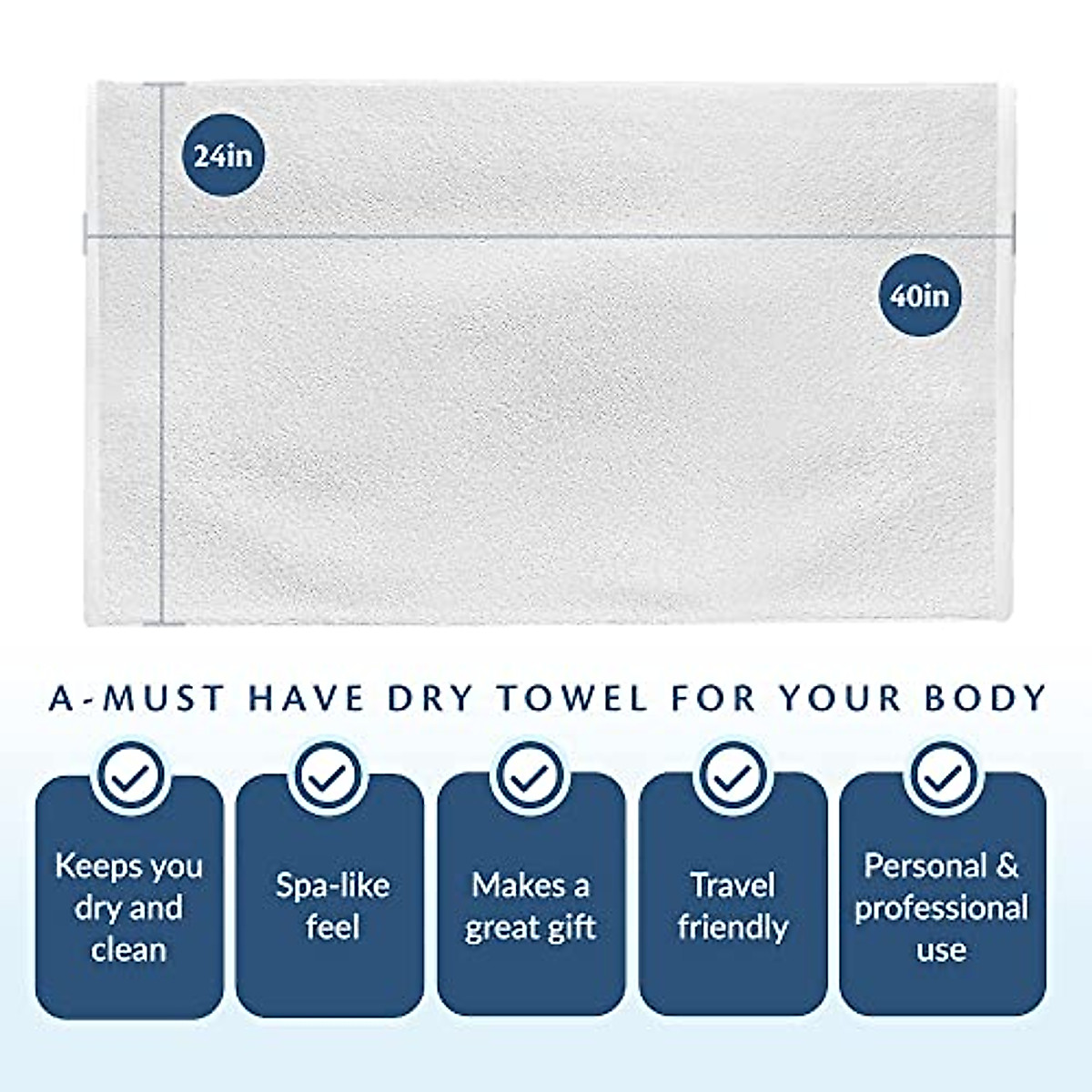 Groko Textiles Small and Lightweight Cotton Towels Assorted Pastel Mix 24 x 40 inches Towels (6)