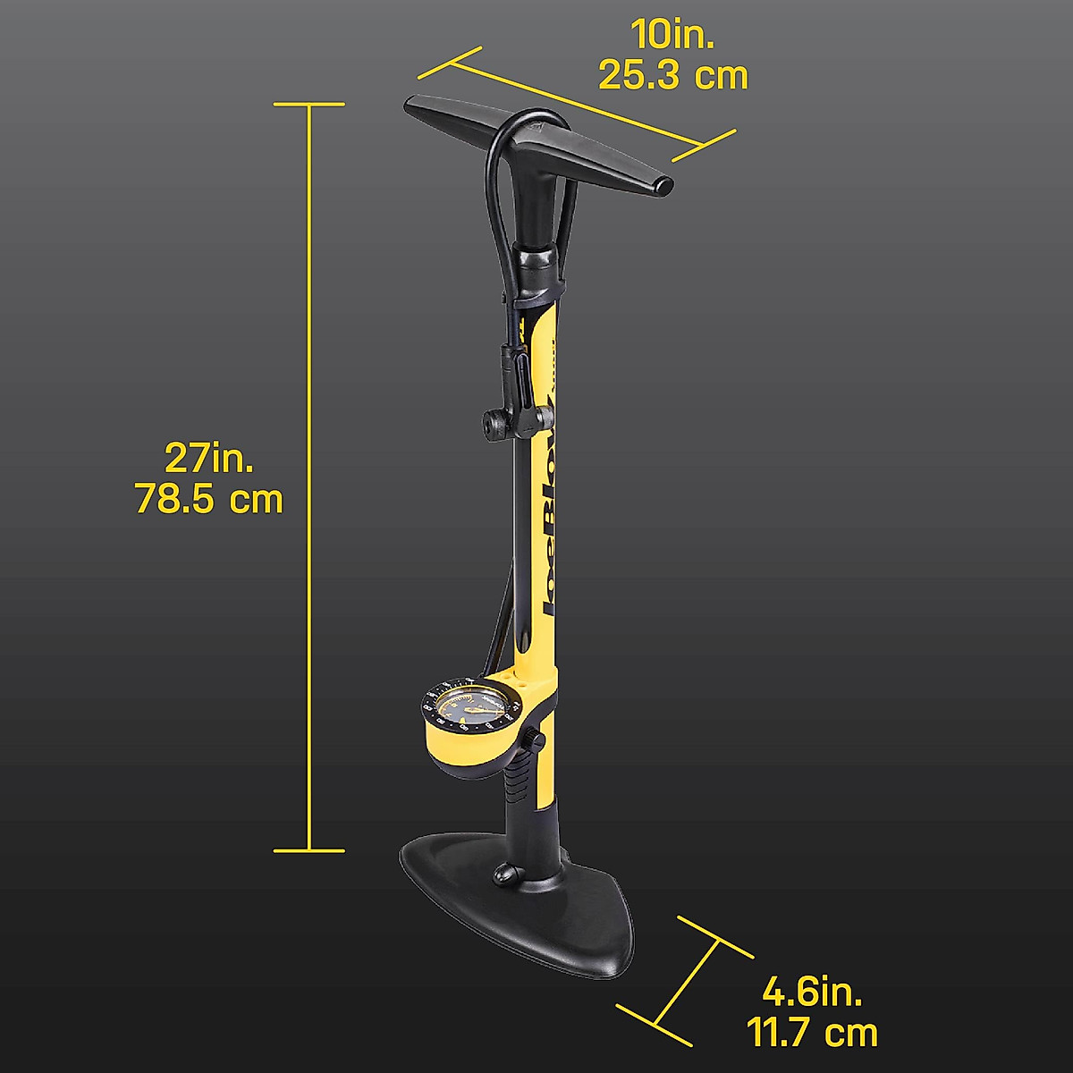 Topeak Joe Blow Sport III High Pressure Floor Pump,Yellow