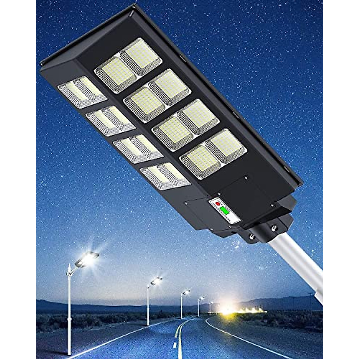 WYWNA JX1000 Solar Street Light Outdoor Solar Lights Plus BC800 Solar Motion Street Light for Parking Lot Garage
