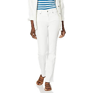 NYDJ Women's Marilyn Straight Denim Jeans, White, 6