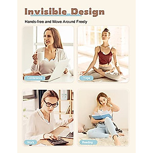 Wearable Breast Pump Hands Free Electric Breast Pump with 4 Modes & 9 Levels, 1600 mAh Super Quiet Portable Painless Breastpump Breastfeeding Essentials for Outdoor, 17/19/21/24mm Flanges (2)