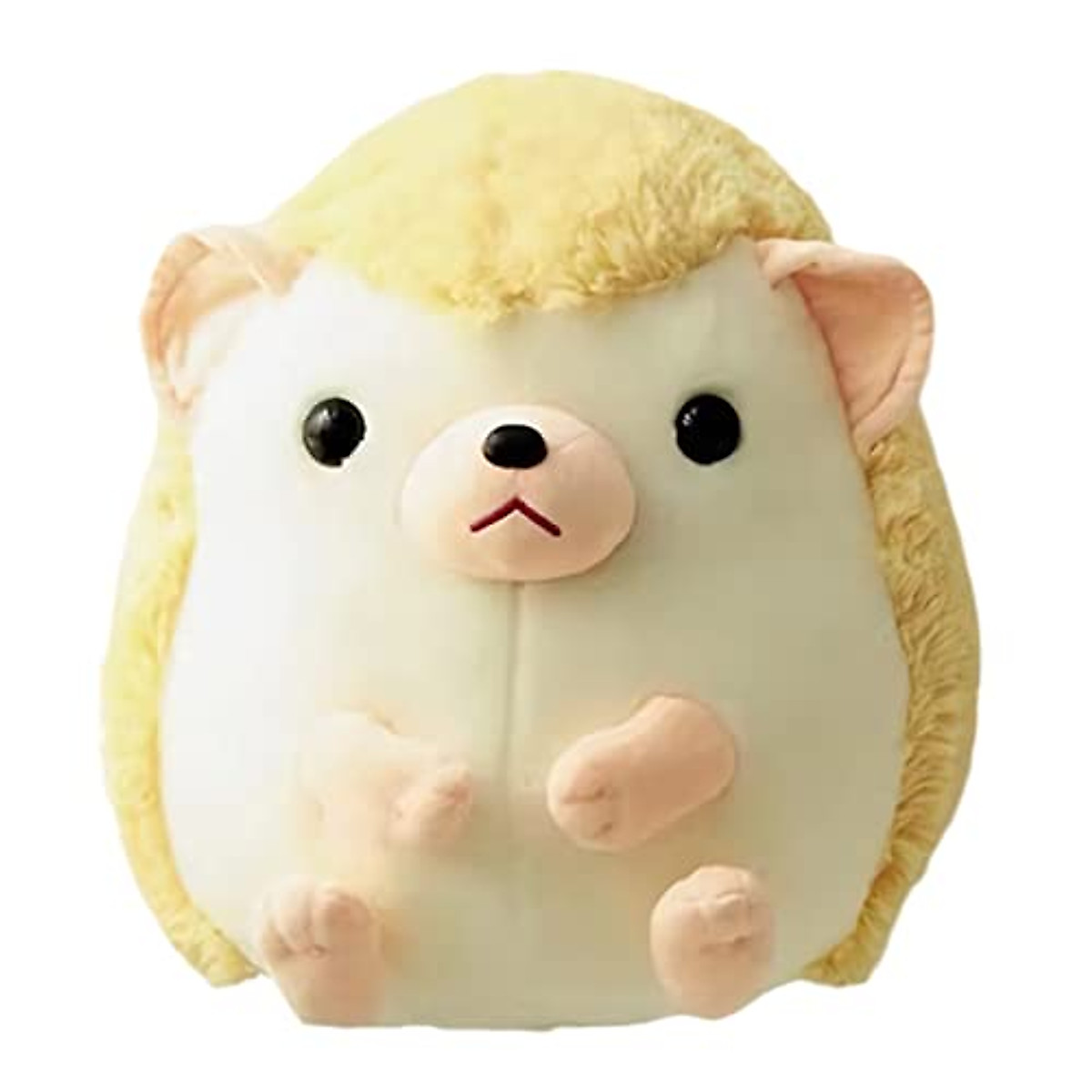 CHDGIOHA Cute Hedgehog Stuffed Animal Plush Body Pillow - Kawaii Yellow Plushie, 13.7'' Chubby Plush Toy Pillow, Super Soft Hedgehog Doll, Birthday Gift for Him & Her(Yellow,Medium)