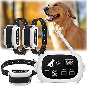 Wireless Dog Fence Electric Pet Containment System Boundary Container,with Waterproof Training Collar Receiver,Adjustable Range 80-1640 ft,Rechargeable,Harmless for Dogs,for All Dogs,for3dogs