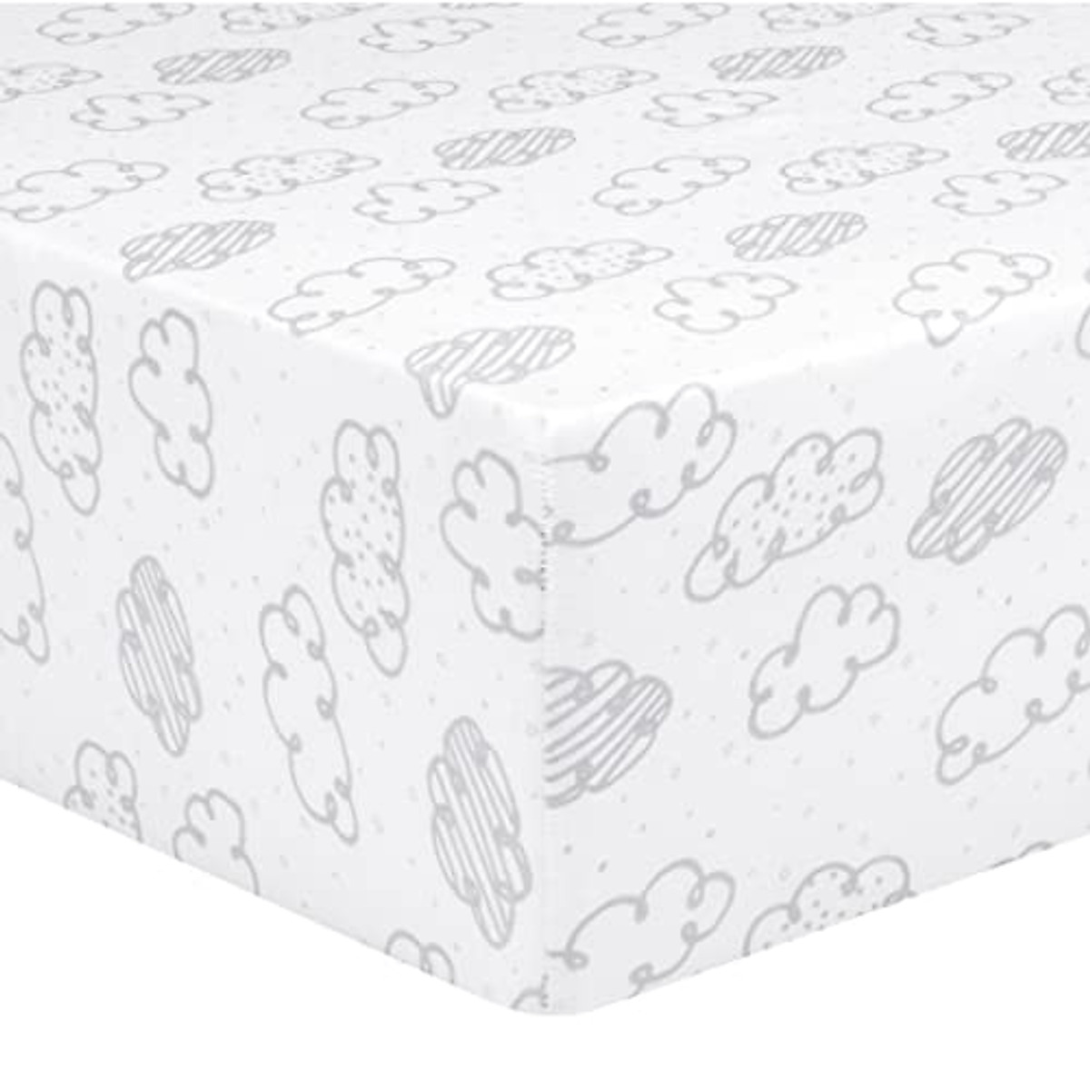 Trend Lab Jersey Fitted Crib Sheet, Clouds