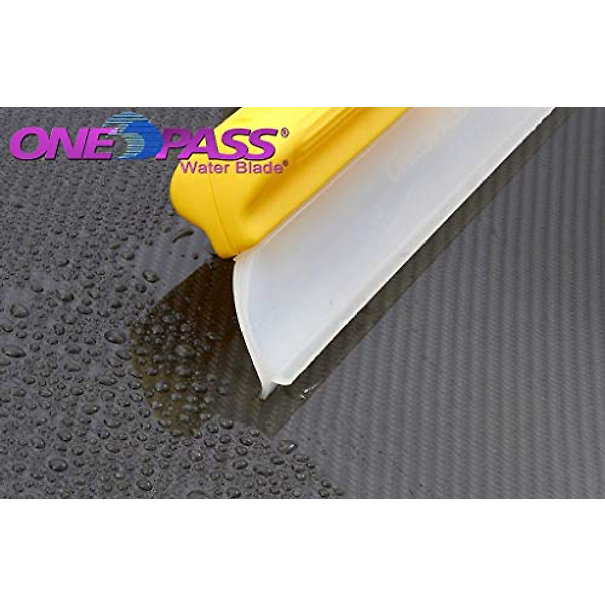 One Pass Hydroglide 14" Waterblade Silicone Y-Bar Squeegee Yellow with XL Micro Fiber Towel