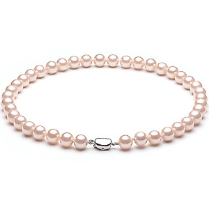 PERNNLA PEARL Seashell Pearl Choker Necklace for Women Handmade Beaded Necklace Simple Pearl Necklaces 18" Pink