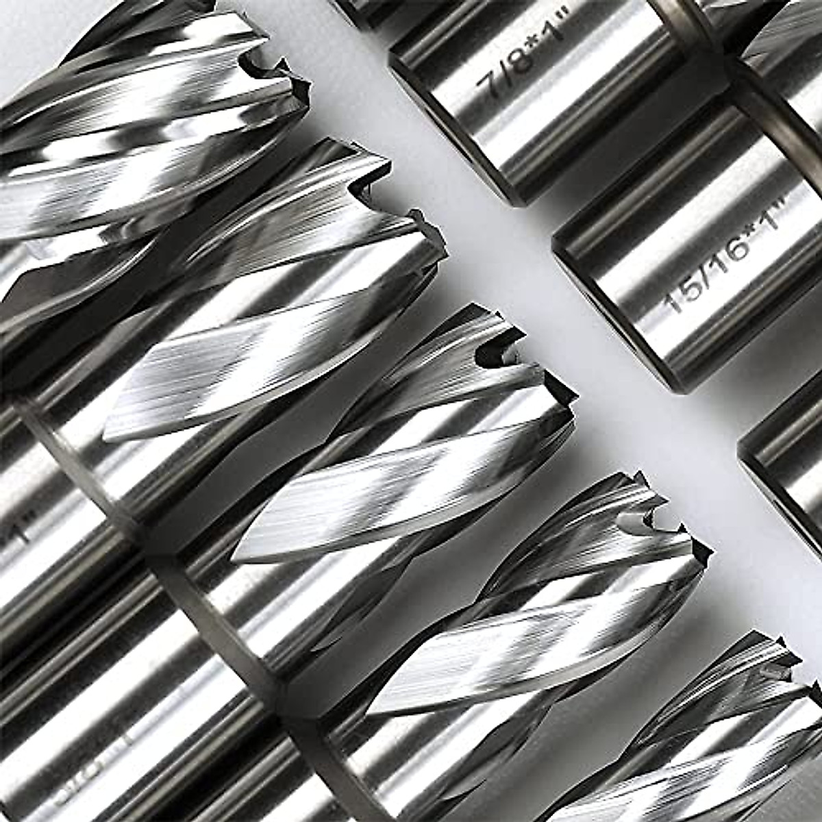 OSCARBIDE Annular Cutter Set 13pcs 3/4"Weldon Shank 1"Cutting Depth and 7/16 to 1-1/16 inch Cutting Diameter Mag Drill Bits for Magnetic Drill Press with 2 pcs Pilot Pins