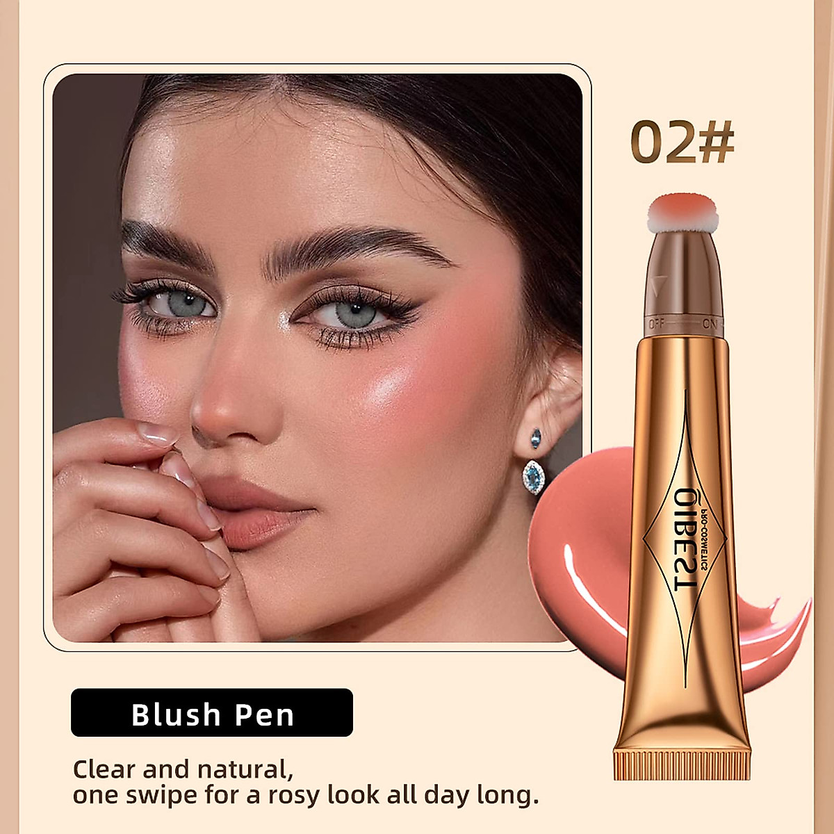 MEICOLY Contour Beauty Wand,Liquid Blush Highlighter Stick Trio Cream Contouring Bronzer with Applicator,Silky Smooth Blendable Lightweight Blush Wand,Cruelty Free,Contour+Blush+Highlighter