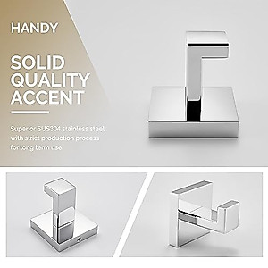 Angle Simple Bath Towel Hook, Solid Metal Bathroom Shower Square Hook Hand Towel Bathrobe Sponges Hanger Kitchen Cabinet Closet Hook Pants and Shirt Holder Polished Chrome, Wall Mounted