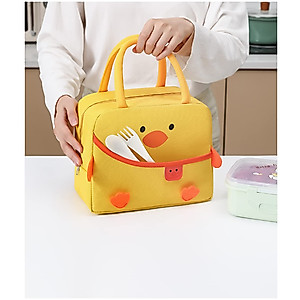 AtbeTa 3D Cute Duck Lunch Bag Large Bento Box Container Insulated Reusable Cooler Tote Office Work Travel Picnic (1 duck)