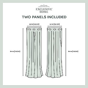 Exclusive Home Medallion Room Darkening Blackout Grommet Top Curtain Panel Pair, 52"x84", Peacoat Blue