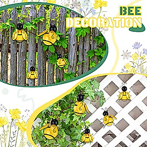 Moxweyeni 6 Pack Metal Bumble Bee Wall Art Sculptures Garden Decorations, 3D Iron Hanging Bee Wall Decor for Indoor Outdoor Home Garden Yard Lawn Yard Lawn Fence Decoration
