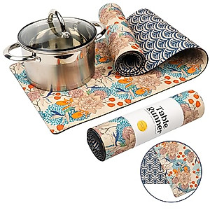 Long Dining Table Runner for Kitchen - Table Decor Trivet That Fits Farmhouse, Rustic and Boho Energy - Waterproof - Heat Resistant 350F - Handles Hot Dishes, Plates & Pots