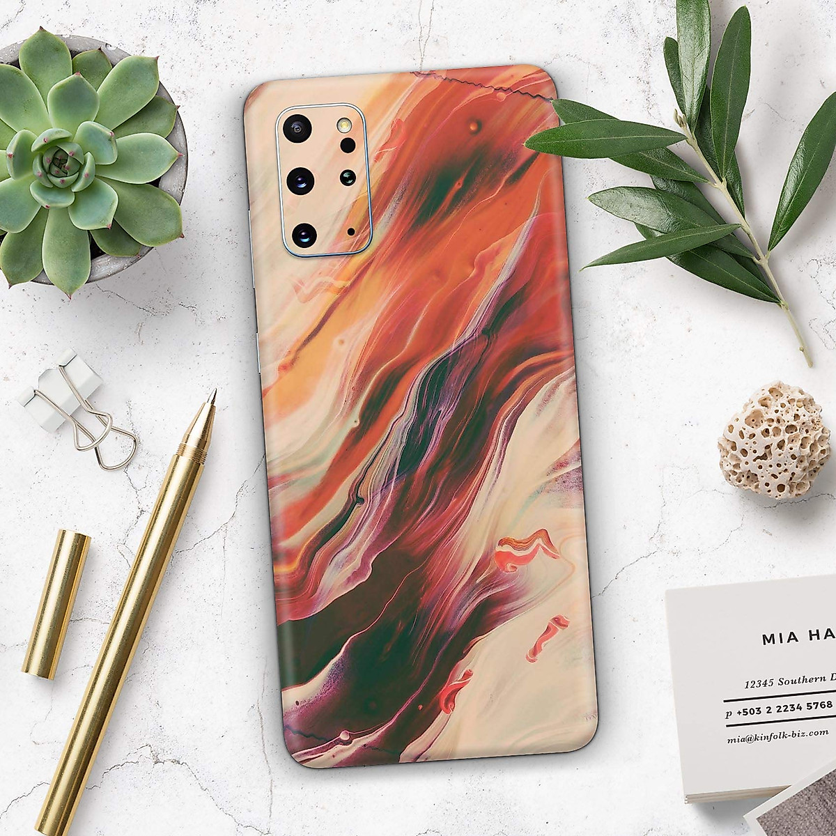 DesignSkinz Liquid Abstract Paint Remix V1 Protective Vinyl Decal Wrap Skin Cover Compatible with The Samsung Galaxy S20 (Screen Trim & Back Glass Skin)