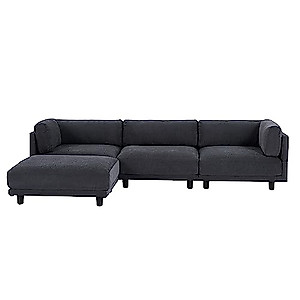 Eafurn 102.4" Convertible Sectional Sofa with Reversible Chaise and Detachable Cushion Back, L Shaped Corner Couch,Comfy Polyester Blend Upholstered Sofa&Couches for Living Room Furniture Sets