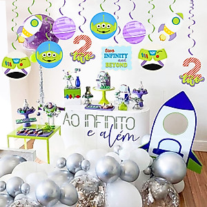 HPWF 2nd Two Birthday Party Hanging Swirl, 20pcs Birthday Decorations for Toy Inspired Story 2nd Birthday Party Supplies