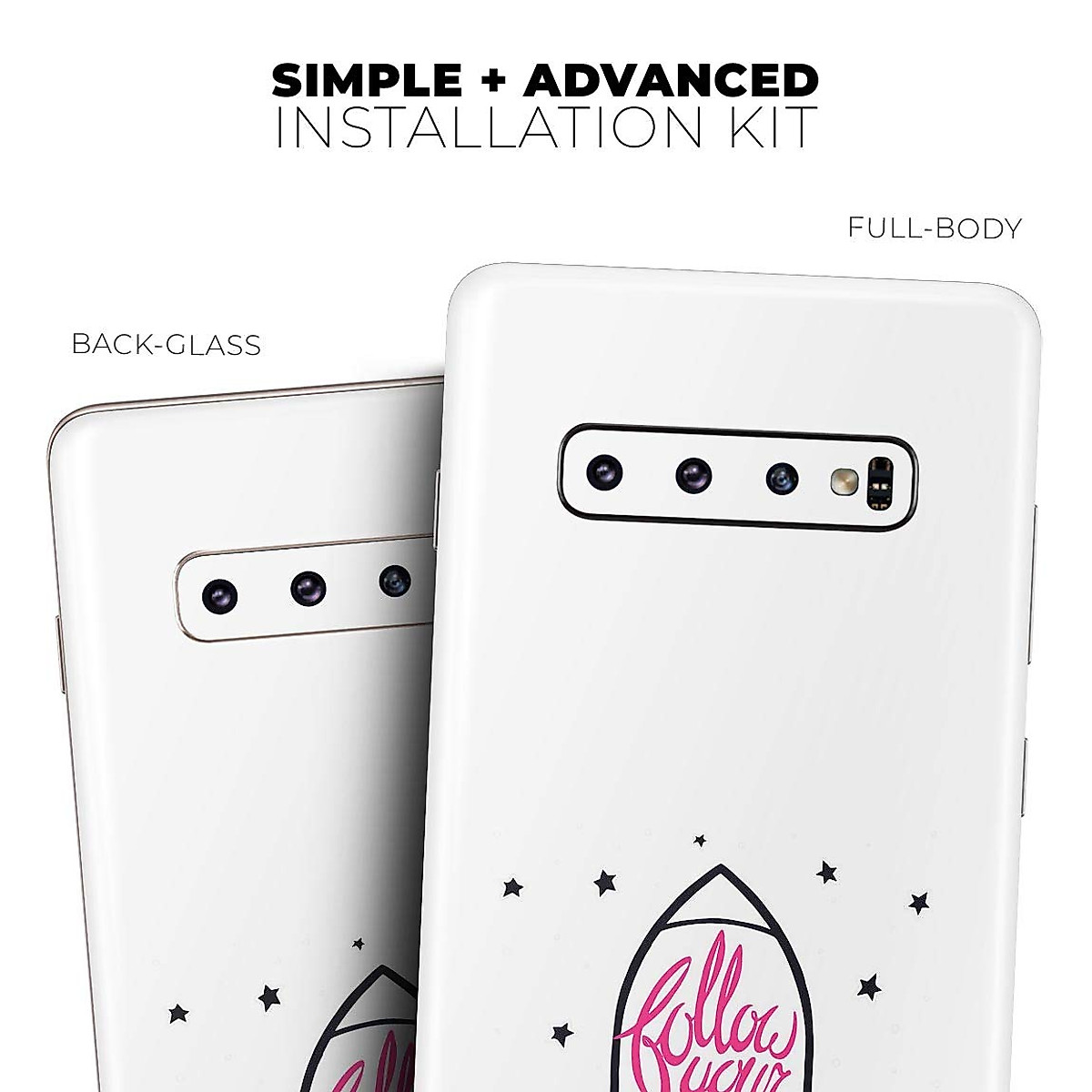 DesignSkinz Follow Your Dreams Protective Vinyl Decal Wrap Skin Cover Compatible with The Samsung Galaxy S20 (Screen Trim & Back Glass Skin)