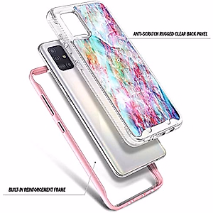 E-Began Case for Samsung Galaxy A51 5G with [Built-in Screen Protector], (Not Fit A51 4G/5G UW Verizon), Full-Body Protective Shockproof Bumper Cover, Impact Resist Case -Marble Design Fantasy