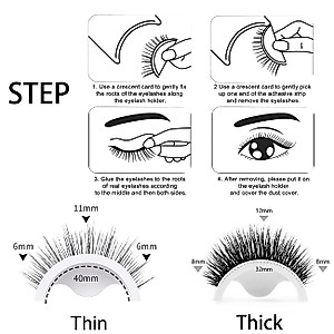 Self-Adhesive Eyelashes, Ksndurn Reusable Thick False Eyelashes - Non-Slip Waterproof False Lashes Without Glue
