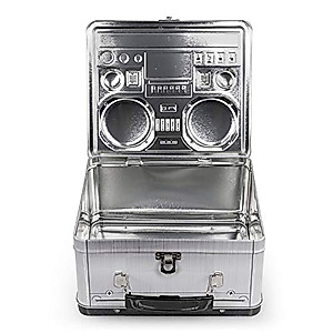 Retro Boombox Radio Lunchbox Tin Tote - 1980s Inspired Merchandise - Novelty Costume Accessories And Storage Container - Fun Unique Gifts for Halloween, Birthdays, Holidays, Graduation