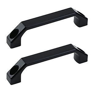 Semetall 2pcs Black Door Cabinet Pull Handles Suitable for Modern Drawer Handles Bridge Pulls Handles for Cupboard Arched Decorative Closets Door Handles Bookcases Cabinet Handles(140mm×33mm)