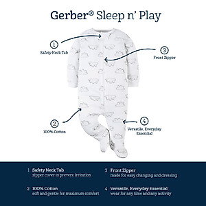 Gerber Unisex Baby 4 Pack 'N Play Footie And Toddler Sleepers, Happy Veggies, Newborn US