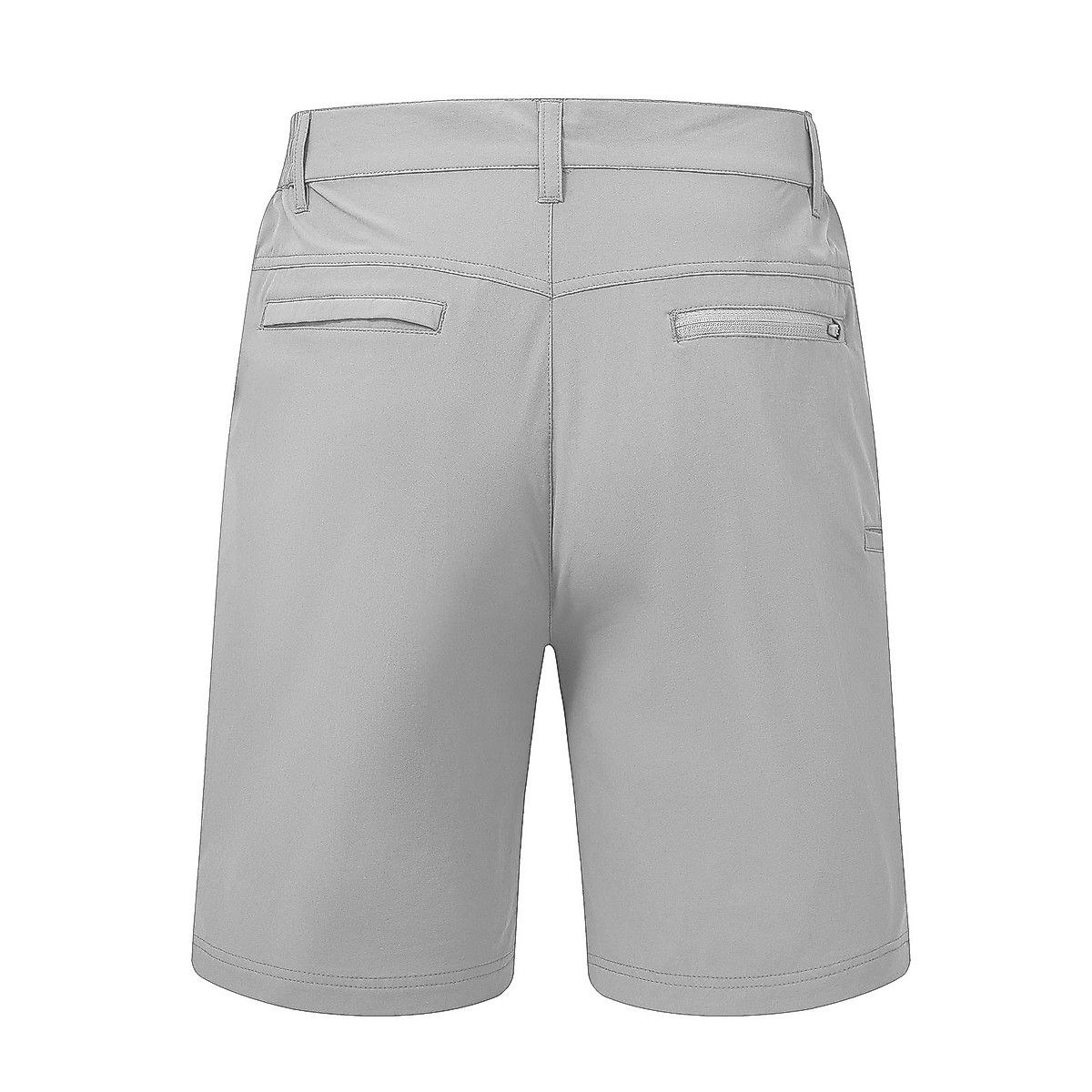 TBMPOY Men's Golf Shorts 9'' Elastic Waist Quick Dry for Flat Front Travel Casual Shorts with 5 Pockets(Light Grey,34)