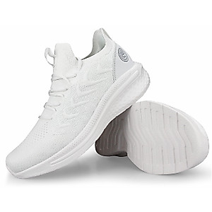 Pujcs Womens Slip On Walking Shoes Breathable Trail Running Shoes Lightweight Casual Sneakers Mesh Gym Shoes Non Slip Workout Shoes White Size 10.5