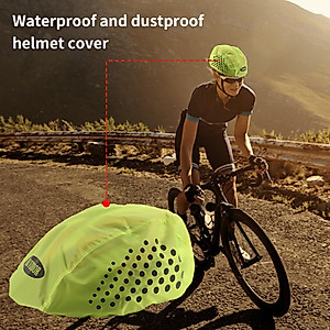 Smalibal Bike Helmet Cover, Reflective Helmet Cover Rain Cover for Bicycle Helmet, Waterproof Oxford Cloth Dot Print Bicycle Helmet Water Snow Cover for Cycling, Road Cycling, Outdoor Sports Black