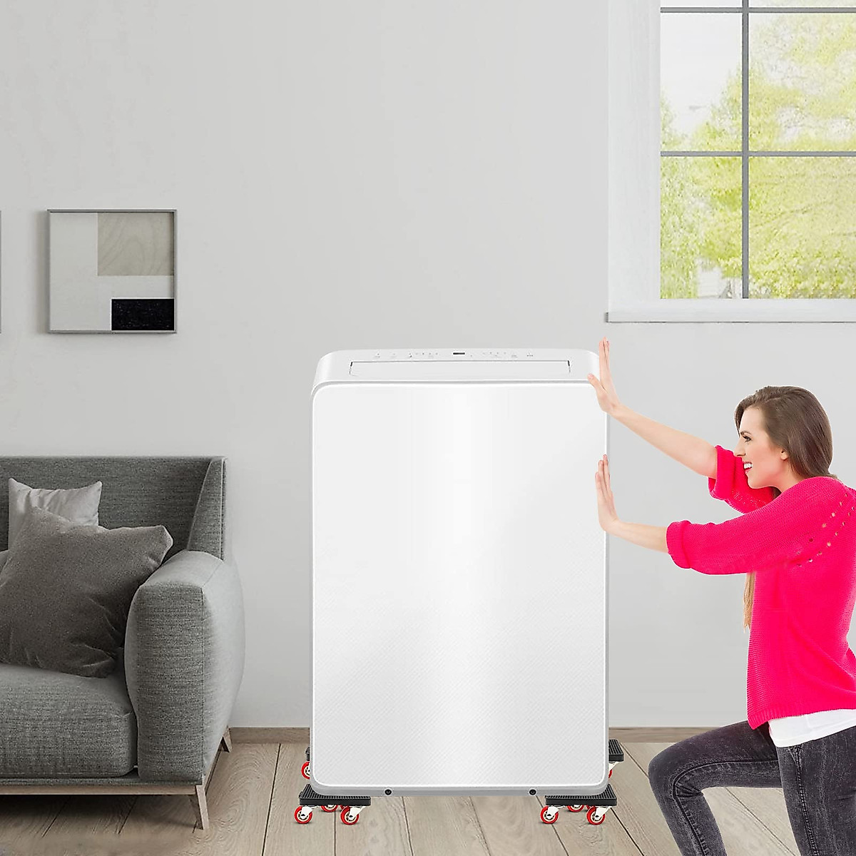 4 Pack Furniture Roller Mover with 5 Wheels & Furniture Lifter, Furniture Dolly, 950Lbs Load Capacity, 360° Rotation Moving Wheels for Moving Heavy Furniture Sofa Cabinet Refrigerator