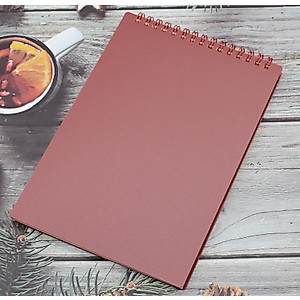 Yansanido Top Bound Spiral Notebook, 4 Pcs 4 Color A5 Size Thick Plastic Hardcover 7mm College Ruled Paper 80 Sheets (160 Pages) Journal for School and Office Supplies (4 Pcs A5)