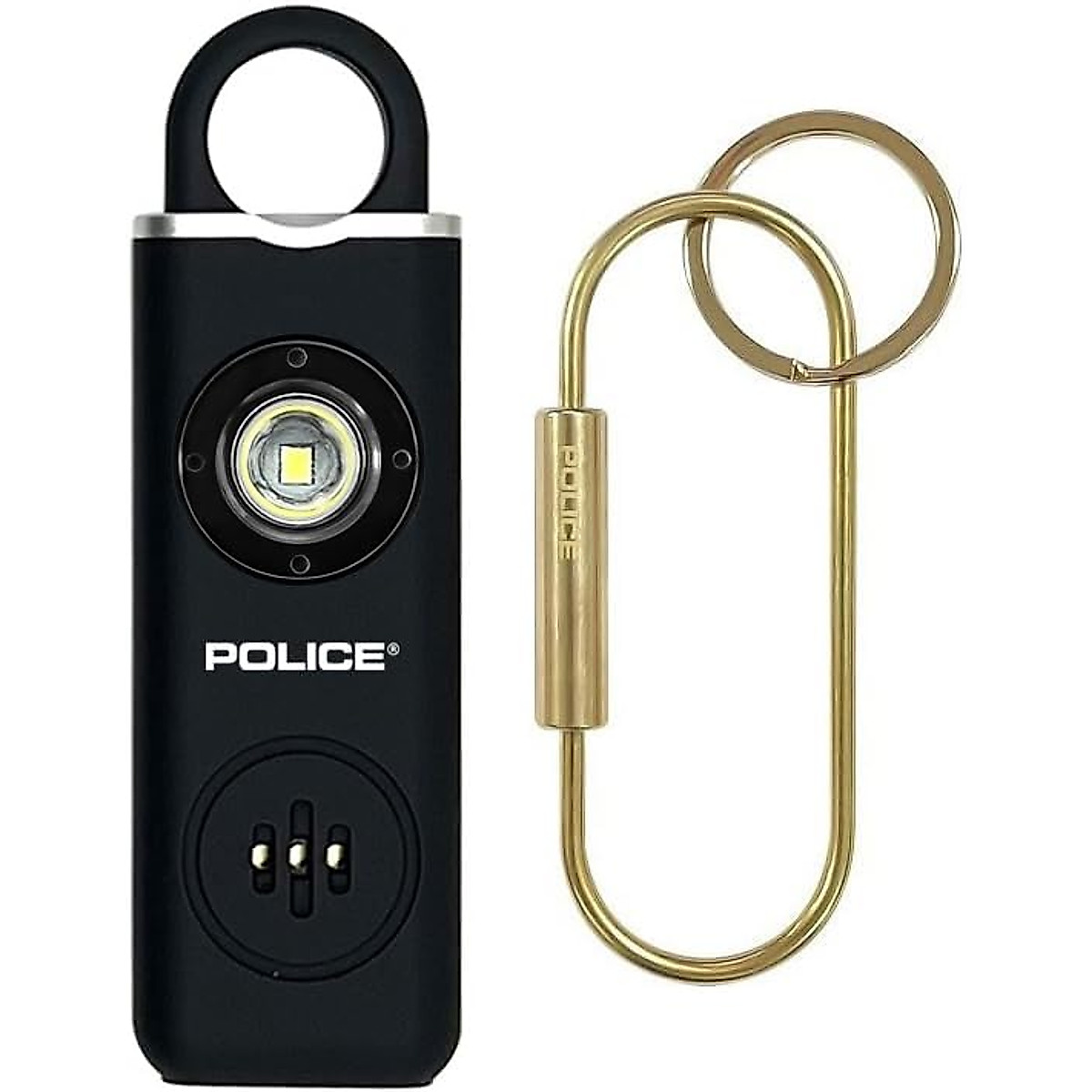Police Personal Alarm Keychain for Women – 130dB Siren Alarm, LED Flashlight with Strobe Light Rechargeable Safety Alarm- Black