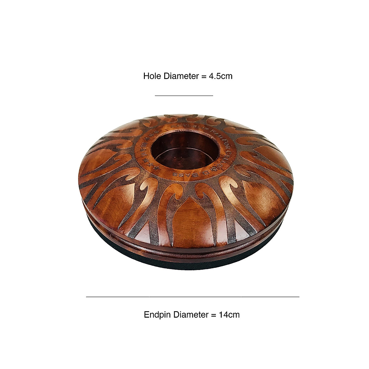 MI&VI Cello and Double Bass Round Endpin Stop - Perfect Anti-Slip Rest, Sound Stopper, Holder Pin, Real Wood