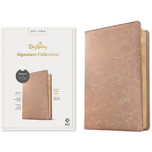 NLT Super Giant Print Bible, Filament Enabled (LeatherLike, Blush Floral, Red Letter): DaySpring Signature Collection