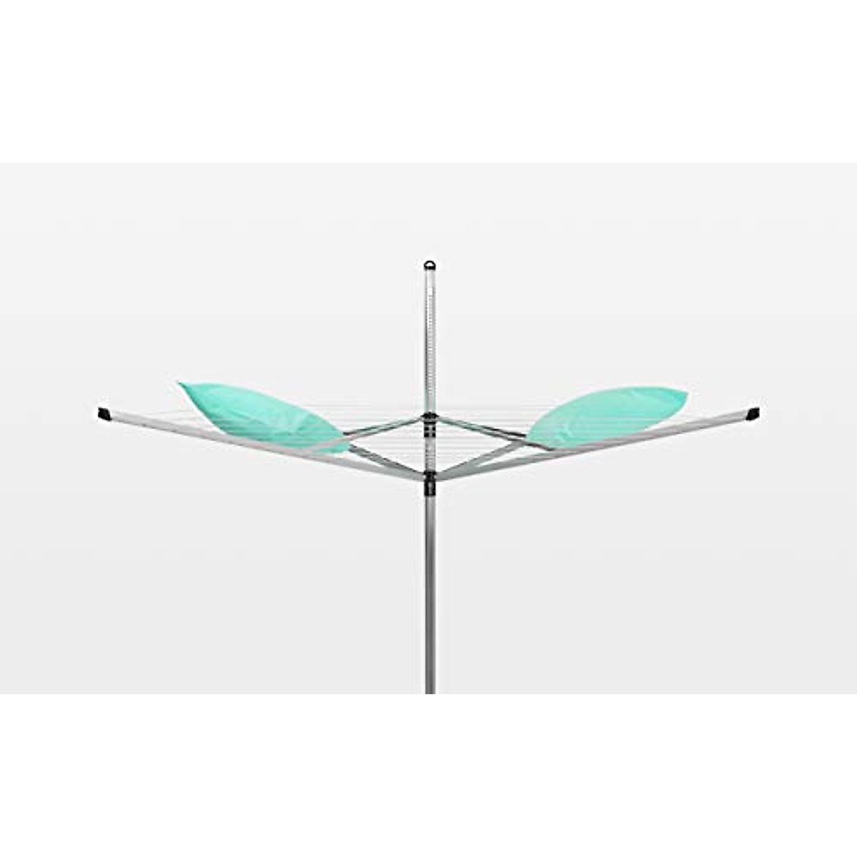 Brabantia Lift-O-Matic Outdoor 4 Arm Clothesline (164 ft/Ø 1.8") Height Adjustable, Folding Clothes Drying Rack + Ground Spike & Cover (Gray)