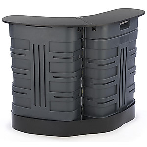 Displays2go 37.9 Inch Portable Trade Show Counter, Converts to Case, Hard Shell Plastic (BMRCNTB1)