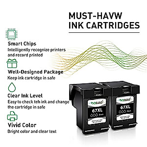 batuto Remanufactured for Black 67xl HP Printer Ink HP 67 for HP Ink 67 67xl Ink Cartridges Black Combo Pack DeskJet 2700 2755 2755e Envy 6000 6400 6455 6458e 6055e DeskJet Plus 4100 4155e
