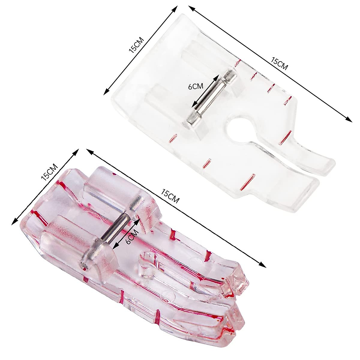 2PCS Clear View 1/4" (Quarter Inch) Sewing Machine Quilting Presser Foot Fits Most Low Shank Snap-On Singer, Brother, Babylock, Euro-Pro, Janome, Kenmore, White, Juki, New Home and More