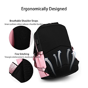 XinShuoBay Cartoon Kids Backpack for Girls Kawaii Colleage School Bag Fashion Travel Laptop Backpack With USB Port and Headphone Port(Pink A)