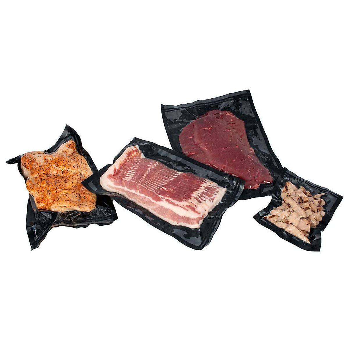 VacMaster Chamber Machine Pouches, Heavy Duty Pre-Cut Chamber Vacuum Sealer bags, 3 MIL Black and Clear, BPA Free, 250 Chamber Vacuum Sealer Bags Per Case (6" x 8")